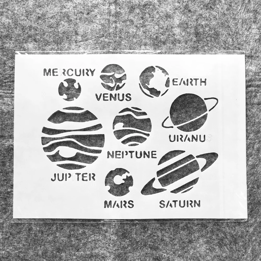 A4-29cm-Solar-System-Planets-DIY-Layering-Stencils-Wall-Painting ...