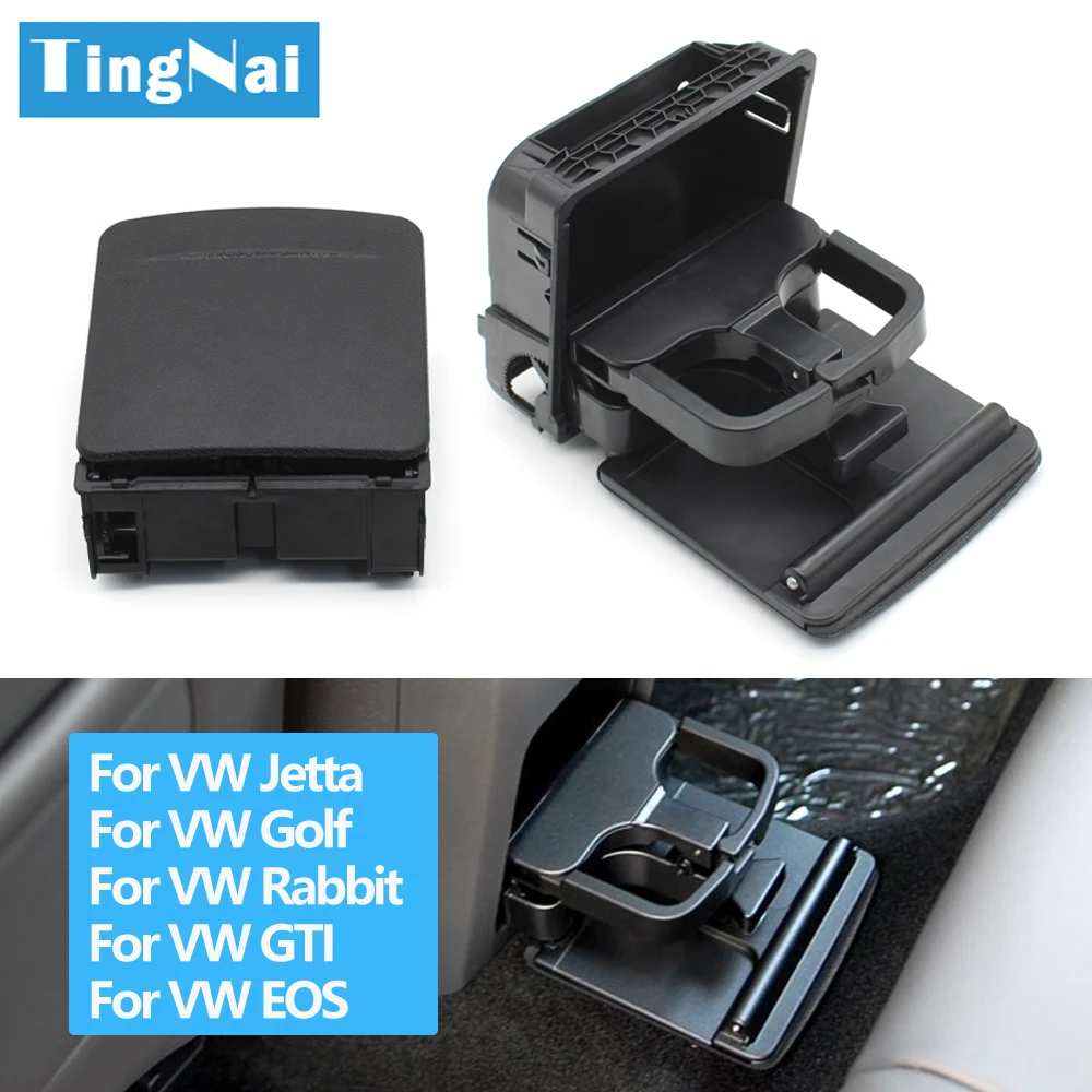 Car-Black-Rear-Armrest-Central-Console-Cup-Holder-For-VW-Jetta-Golf-GTI ...