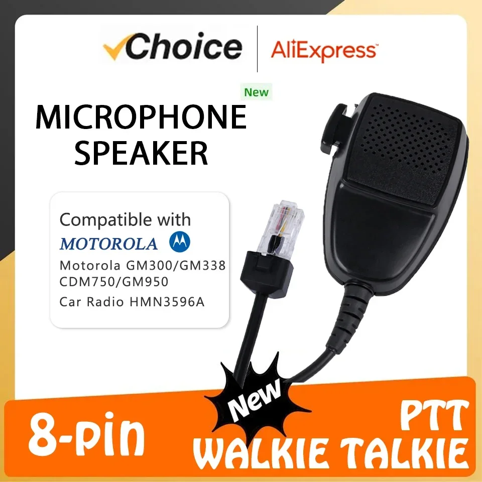 Walkie-Talkie-8-pin-Speaker-Mic-Handheld-Microphone-For-HMN3596A ...