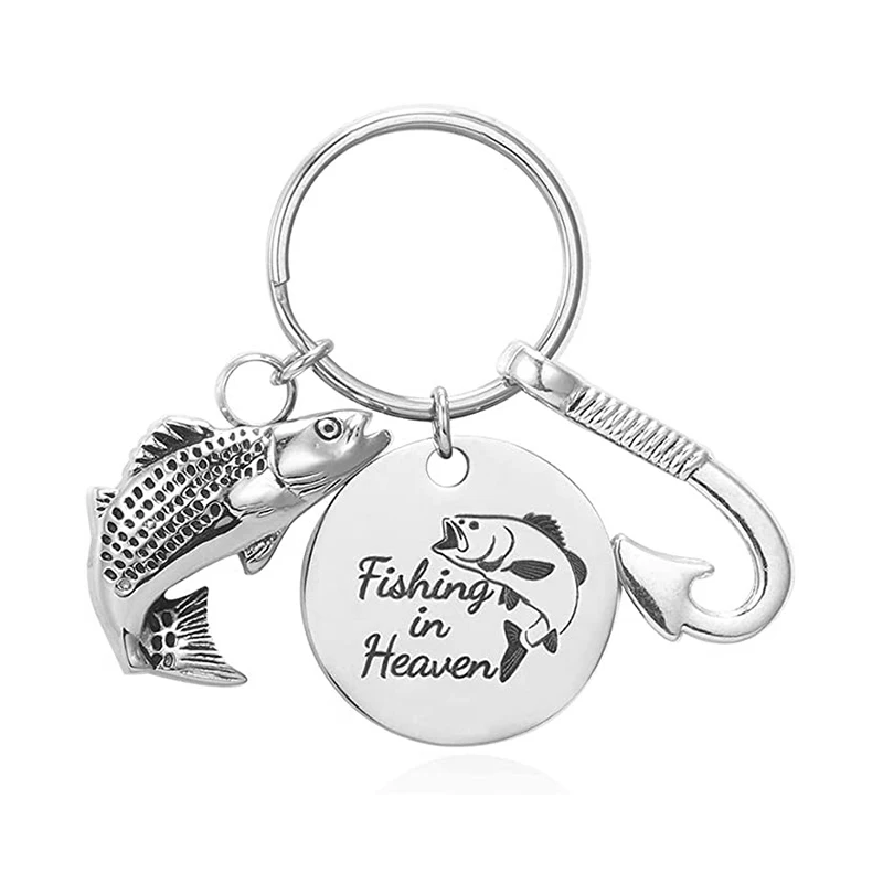 Fishing in Heaven Cremation Urn Keychain Stainless steel Fish Hook ...