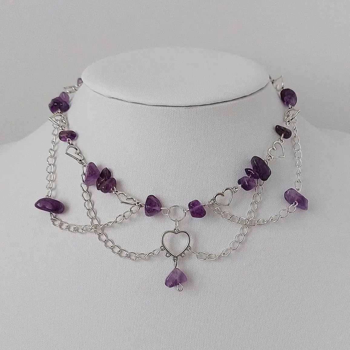 Amethyst-Choker-Amethyst-Necklace-February-Birthstone-Jewelry-Angelcore ...