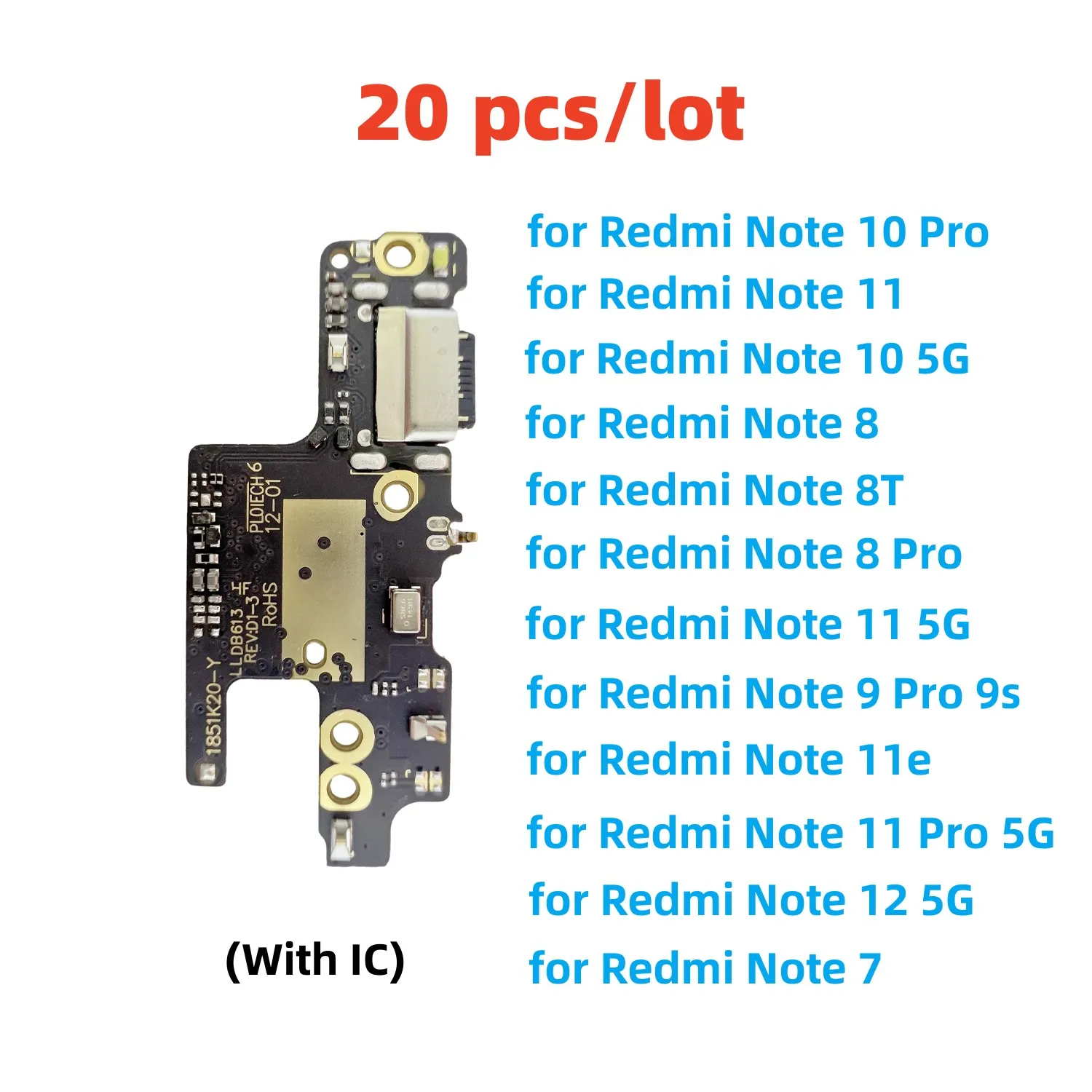 20-Pcs-Lot-USB-Charger-Dock-Connector-Flex-Cable-For-Redmi-Note-7-8-9 ...
