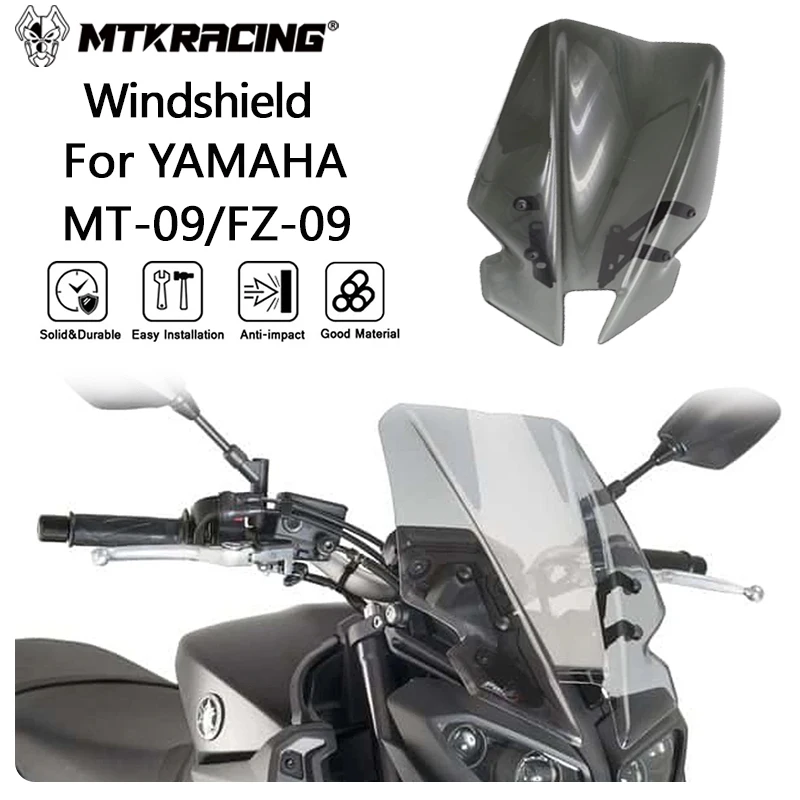 MTKRACING-Windshield-For-YAMAHA-MT-09-2014-2020-FZ-09-MT09-Motorcycle ...