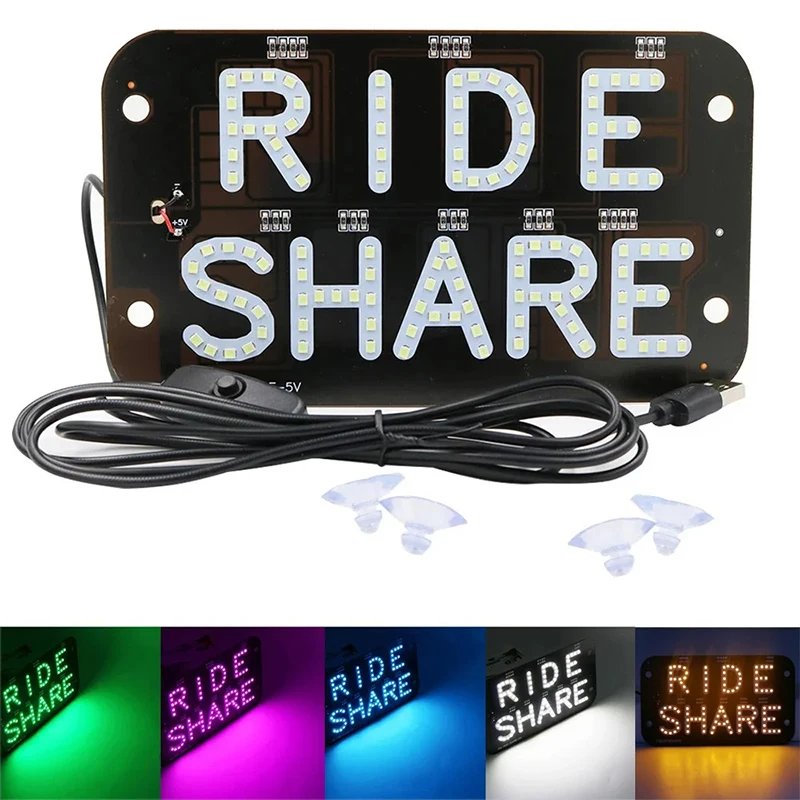 Car-Window-Accessory-LED-RIDESHARE-Sign-Light-For-Share-Car-Driver-Taxi ...