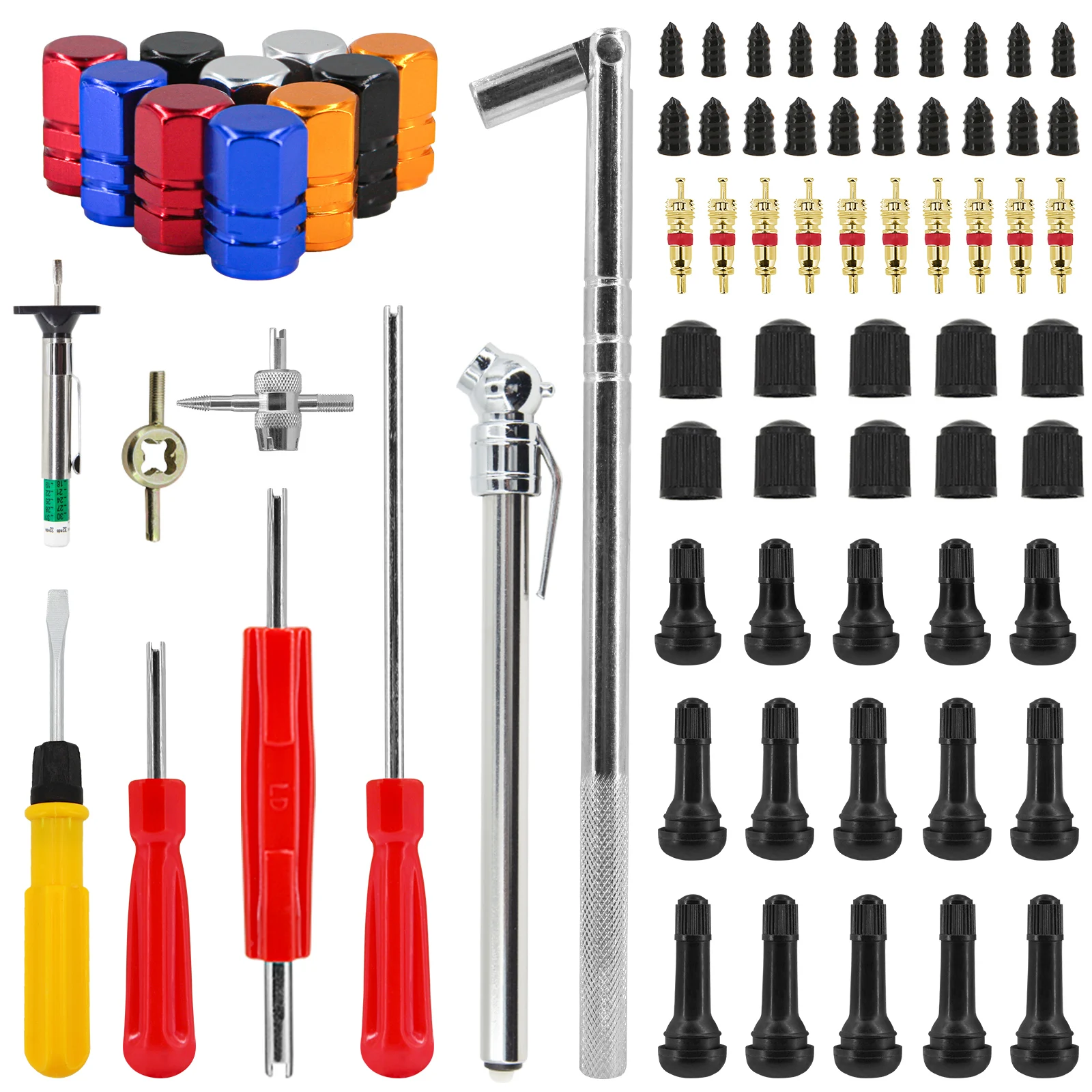 Valve Stem Puller Installer Tool Tire Snap in Short Rubber Stem 4 Way ...