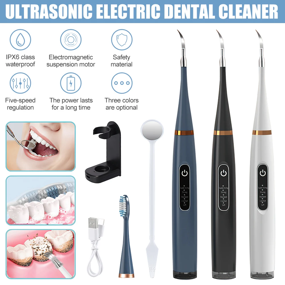 Ultrasonic-Dental-Cleaner-Plaque-Remover-Electric-Sonic-Teeth-Tartar ...