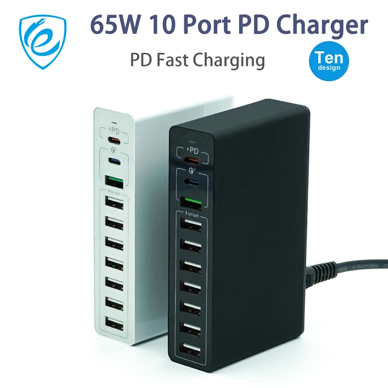 65w-Charger-Type-C-10-Port-Hub-Multi-USB-Charger-Station-Fast-Charging ...