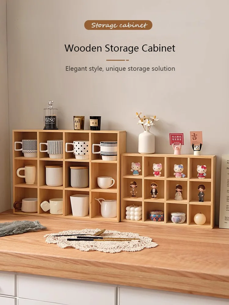 Massivholz-Schreibtisch-zw-lf-Gitter-Aufbewahrung-sbox-f-r-Teesets ...