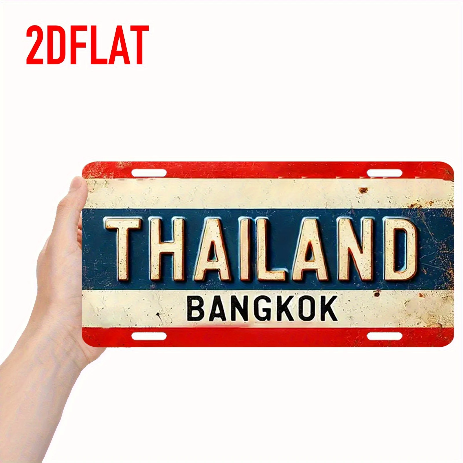 Vintage Thailand Bangkok Metal License Plate Wall Art - Aluminum Retro ...