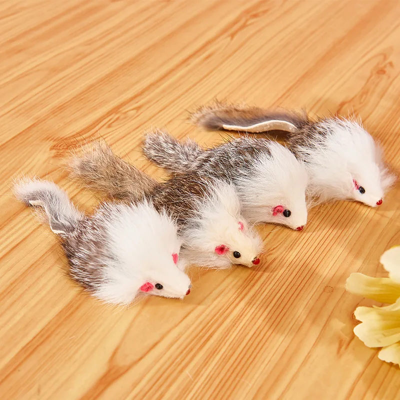 5pcs-pet-cat-toy-Rabbit-skin-mouse-two-color-plastic-cat-toy-Long-hair ...