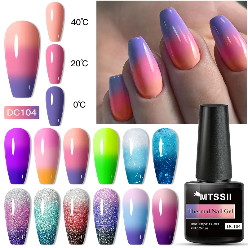 Mtssii Thermal Gel Nail Polish 7ml Semi Permanent Temperature Color ...