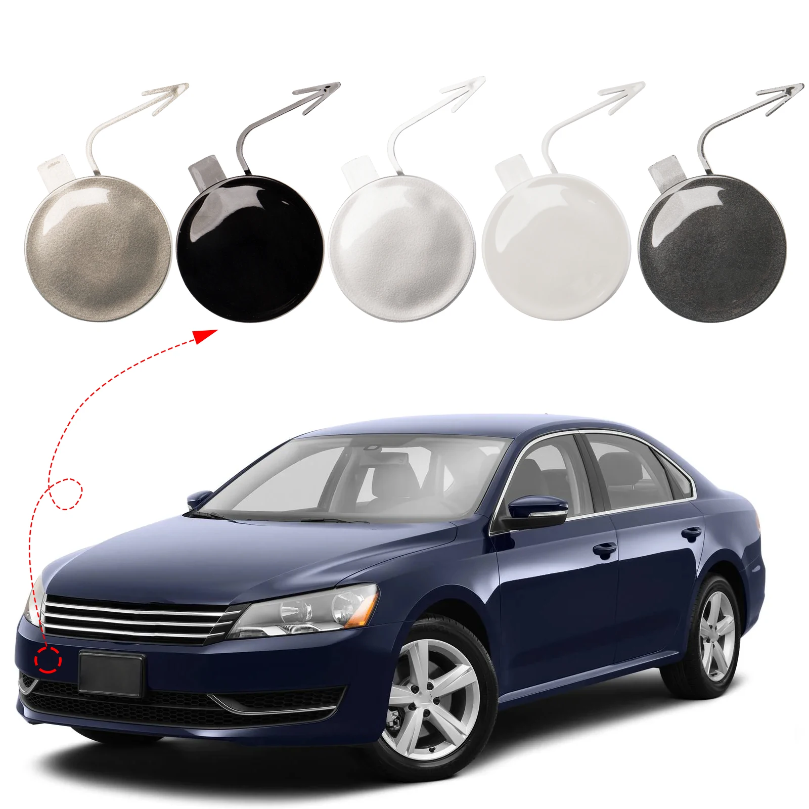 Front Bumper Tow Hook Cover Towing Eye Cap For VW Passat B7 2011 2014 ...