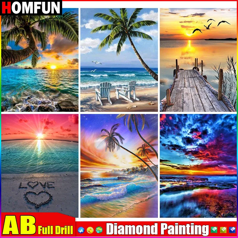 HOMFUN AB Diamond Painting Cross Stitch Pattern 5D Diamond Embroidery ...