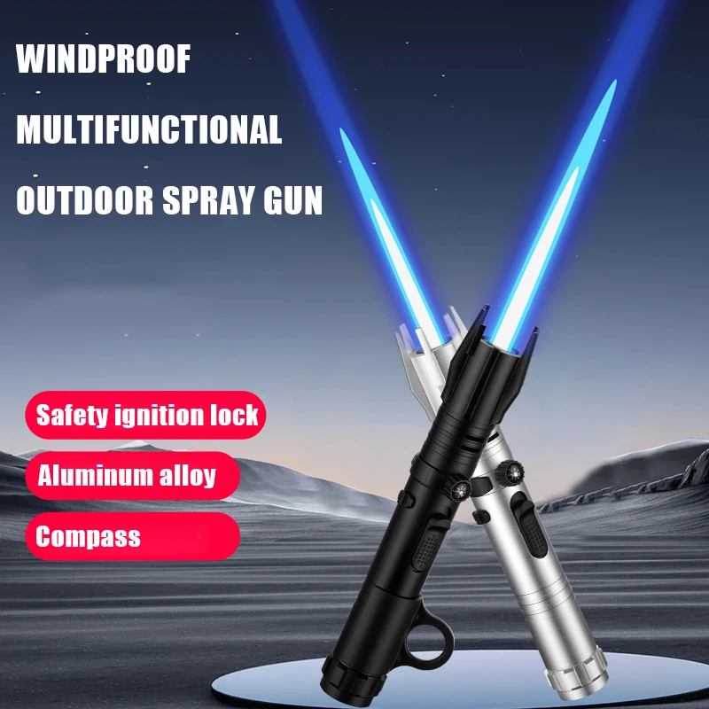 Outdoor-Windproof-Blue-Flame-Gun-Lighter-Key-Lock-Fire-Safety-Switch ...