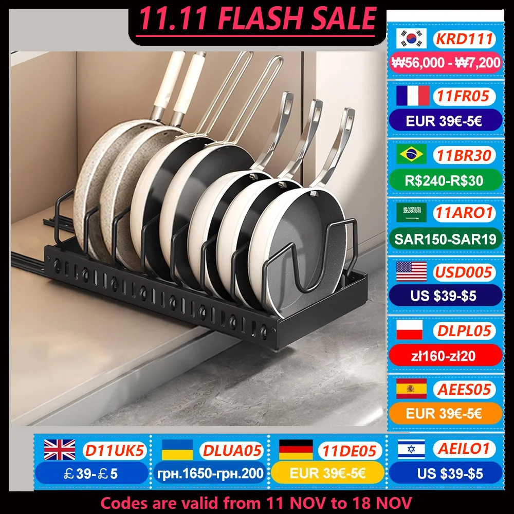 Pots-and-Pans-Organizer-Under-Cabinet-Sliding-Pot-Lid-Holder-and-Pan ...