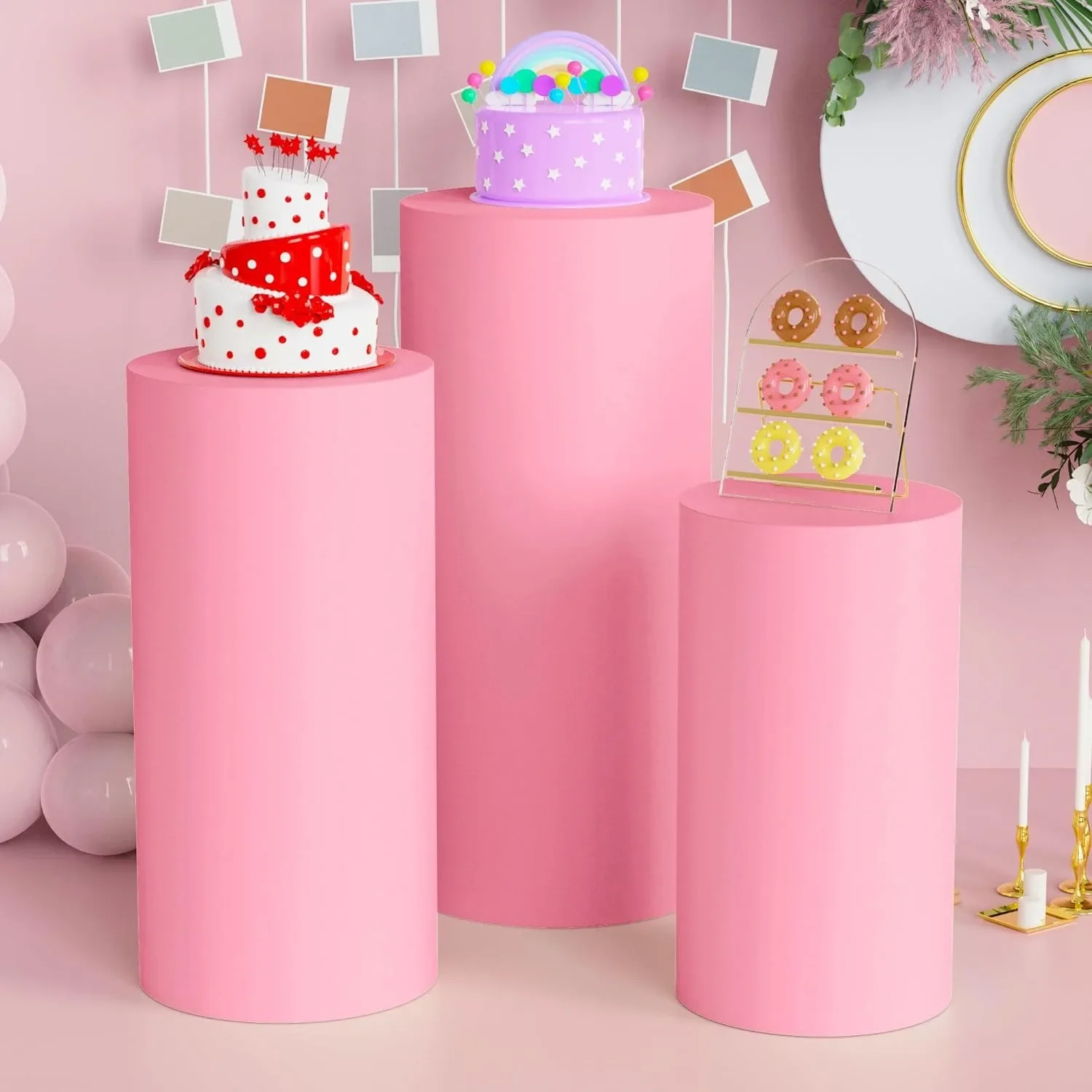 Spandex-Cylinder-Pedestal-Covers-Wedding-Birthday-party-Cylindrical ...