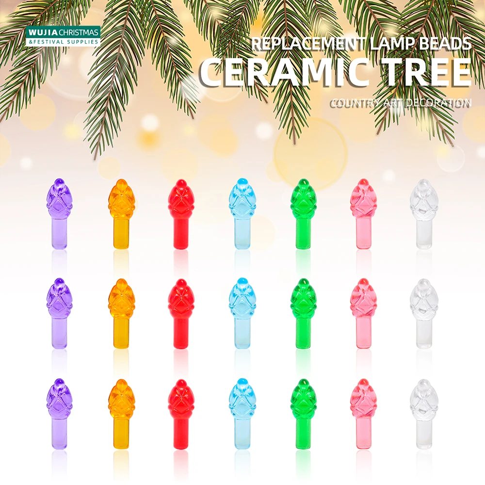 100pcs Ceramic Christmas Tree Small Flames Replacement Bulbs/Tree ...