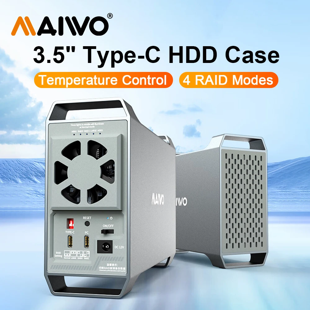 MAIWO-Dual-bay-Intelligent-Temperature-controlled-Disk-Array-Cabinet ...