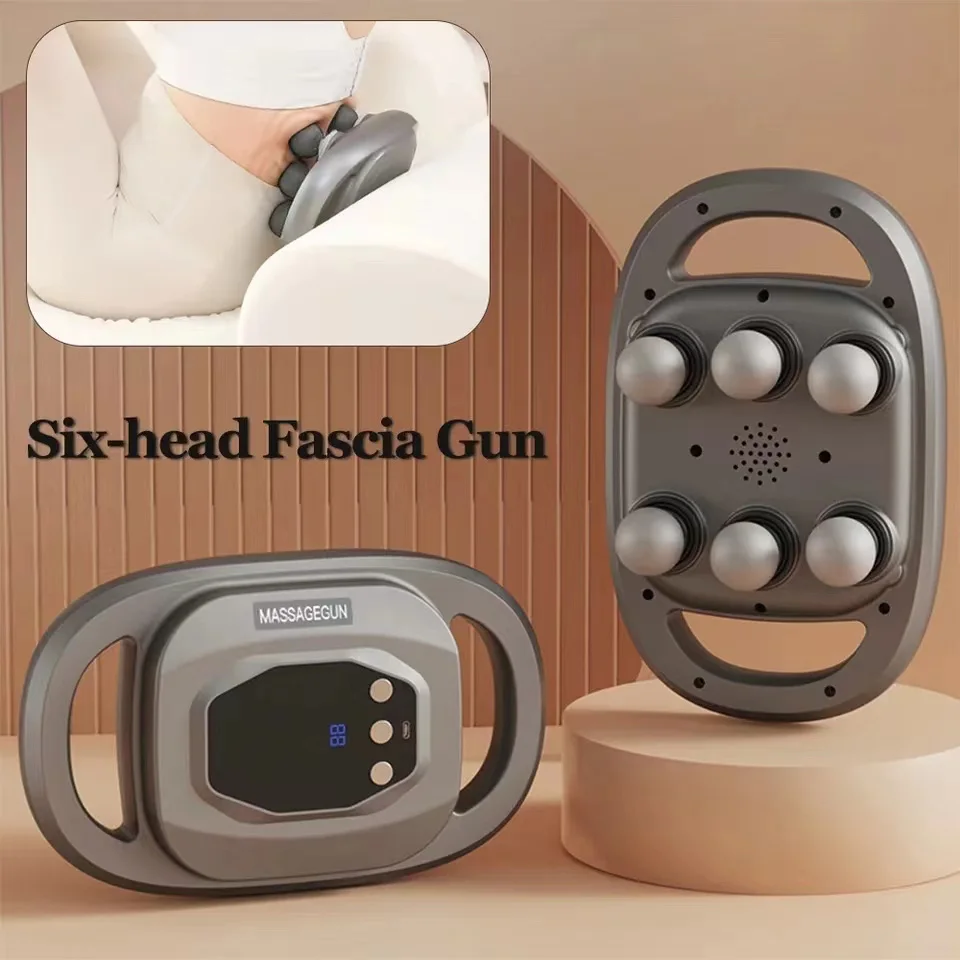Six-head-Fascia-Gun-Wireless-Waist-and-Back-Massager-High-Frequency-Vibration-Body-Relaxation ...