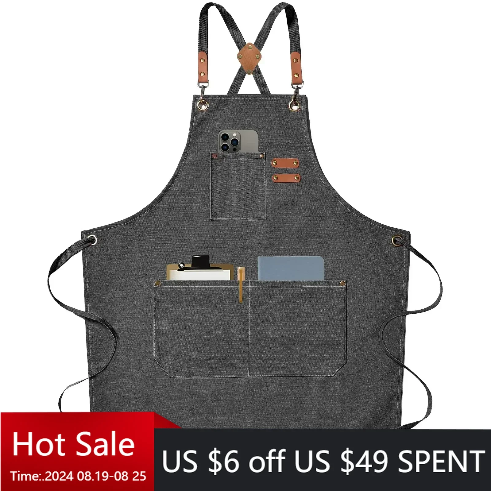 New-Fashion-Canvas-Kitchen-Aprons-For-Woman-Men-Chef-Work-Apron-For ...