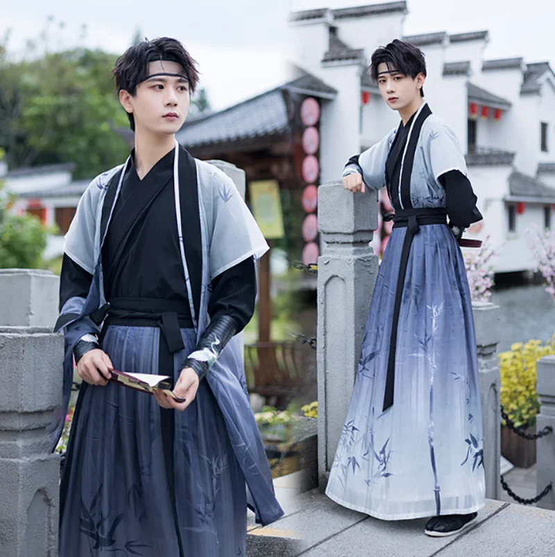 Ancient Chinese Hanfu Men Carnival Cosplay Costume Embroidered Hanfu ...