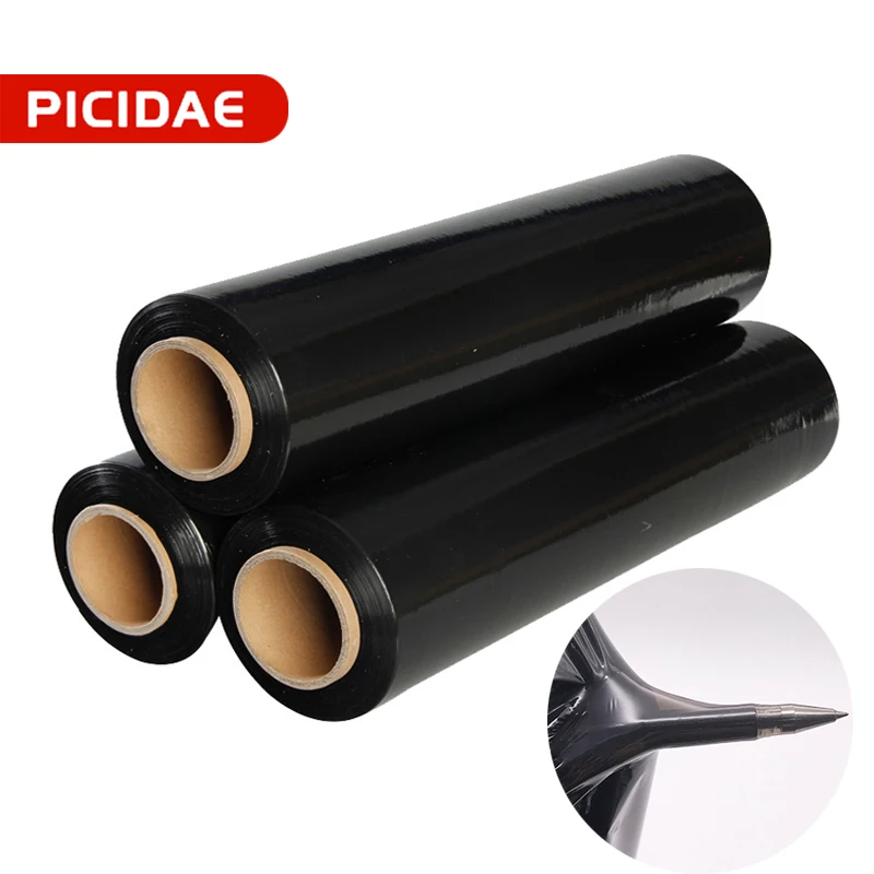 PE Black Stretch Film Industrial Packaging Cling Film Packaging Stretch ...