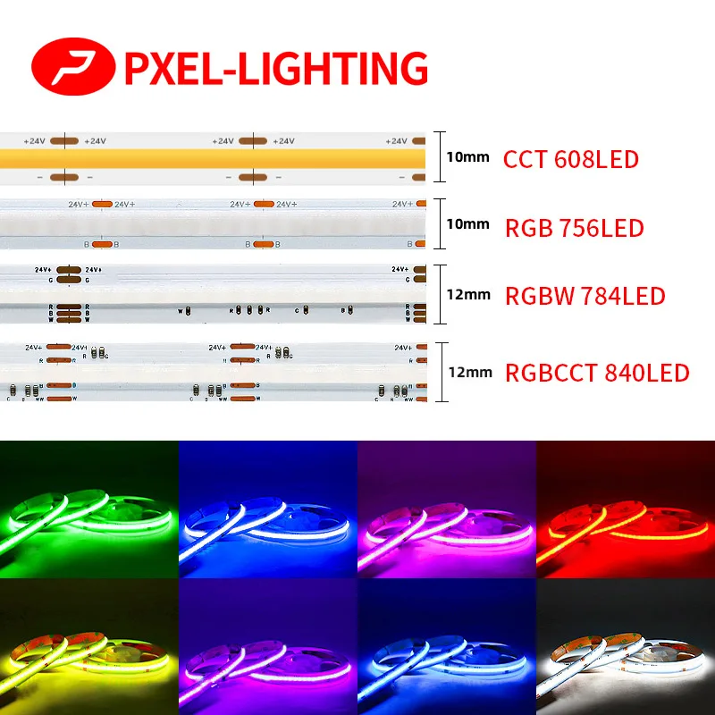 5m-COB-RGBW-RGB-CCT-Warm-Natural-Cool-White-LED-Strips-DC12V-24V ...