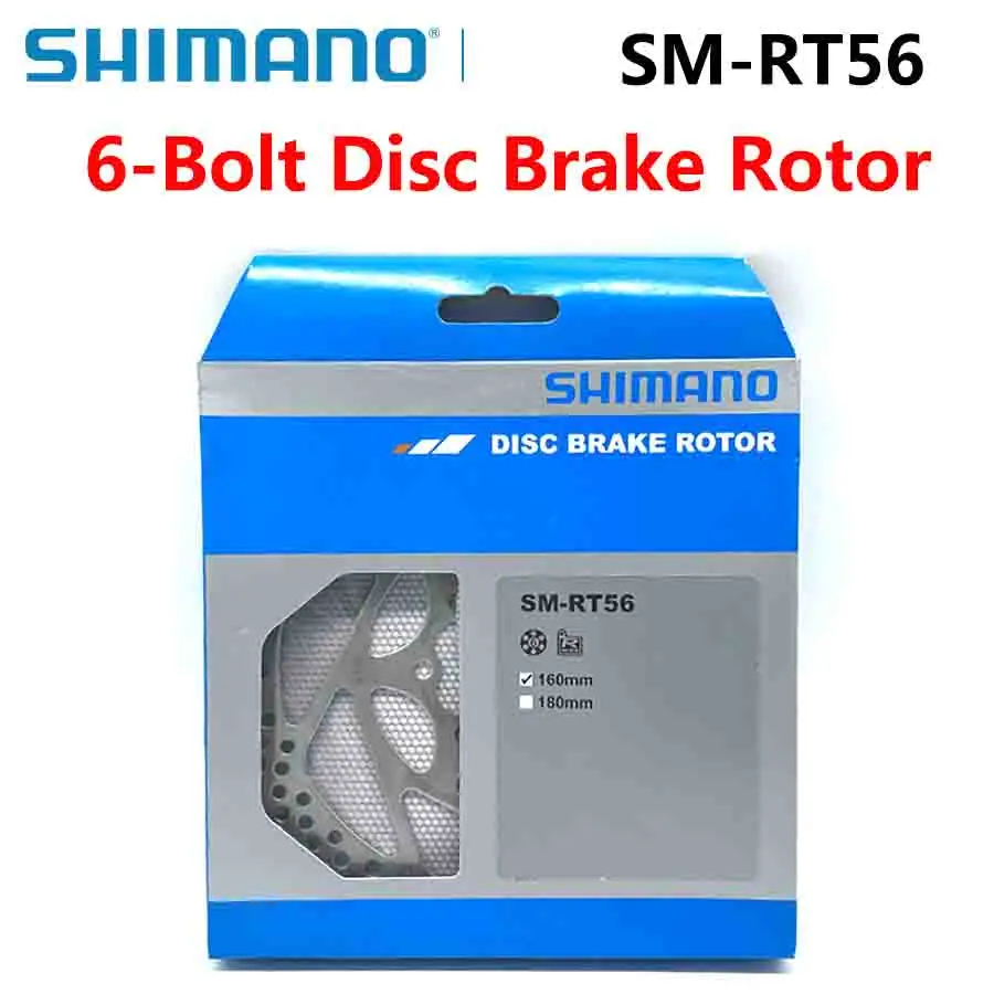 SHIMANO SM RT56 MTB 6-Bolt Mountain Bikes Disc Brake Rotor 160mm 180mm ...