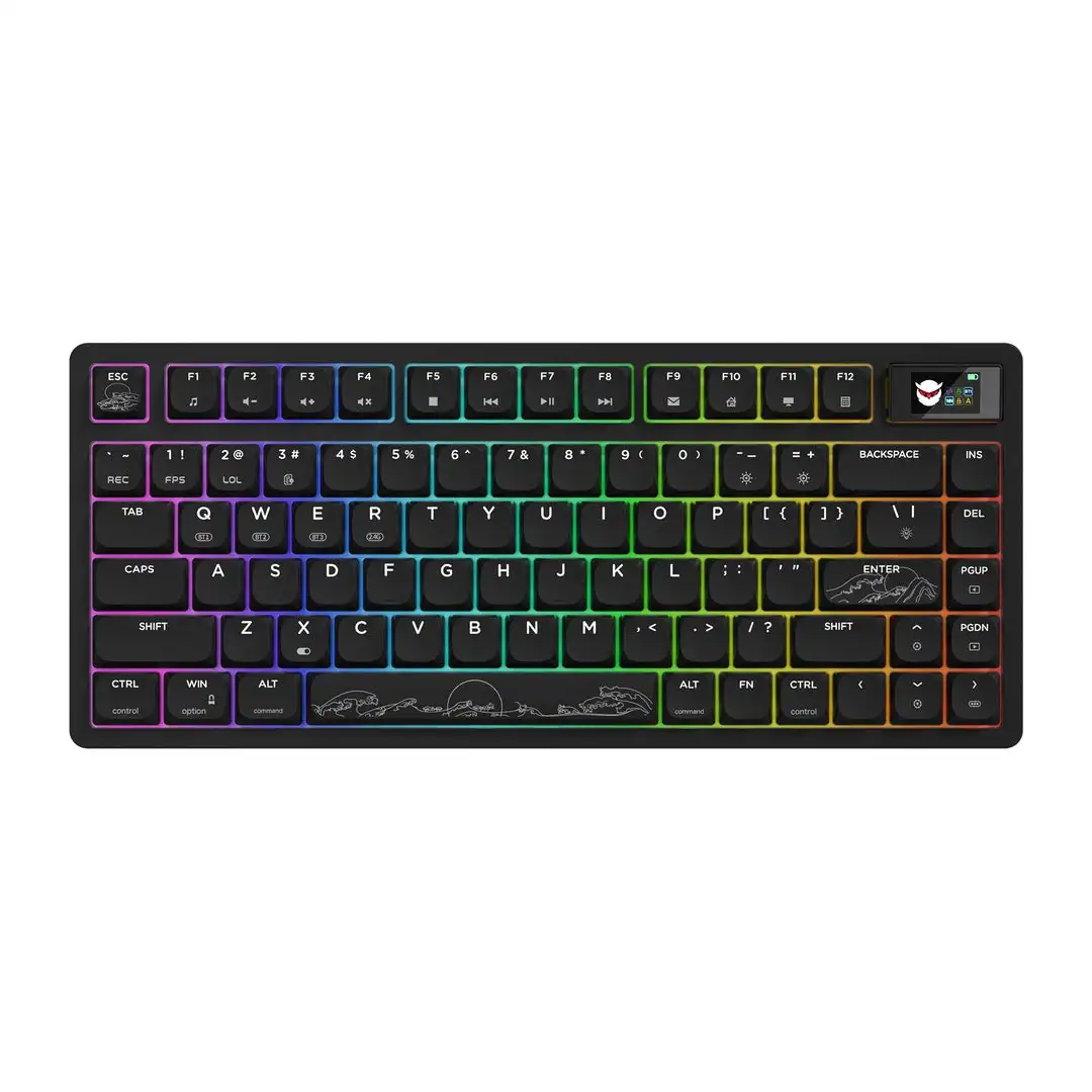 L75-PRO-Low-Profile-Black-Mechanical-Keyboard-with-OLED-Display ...