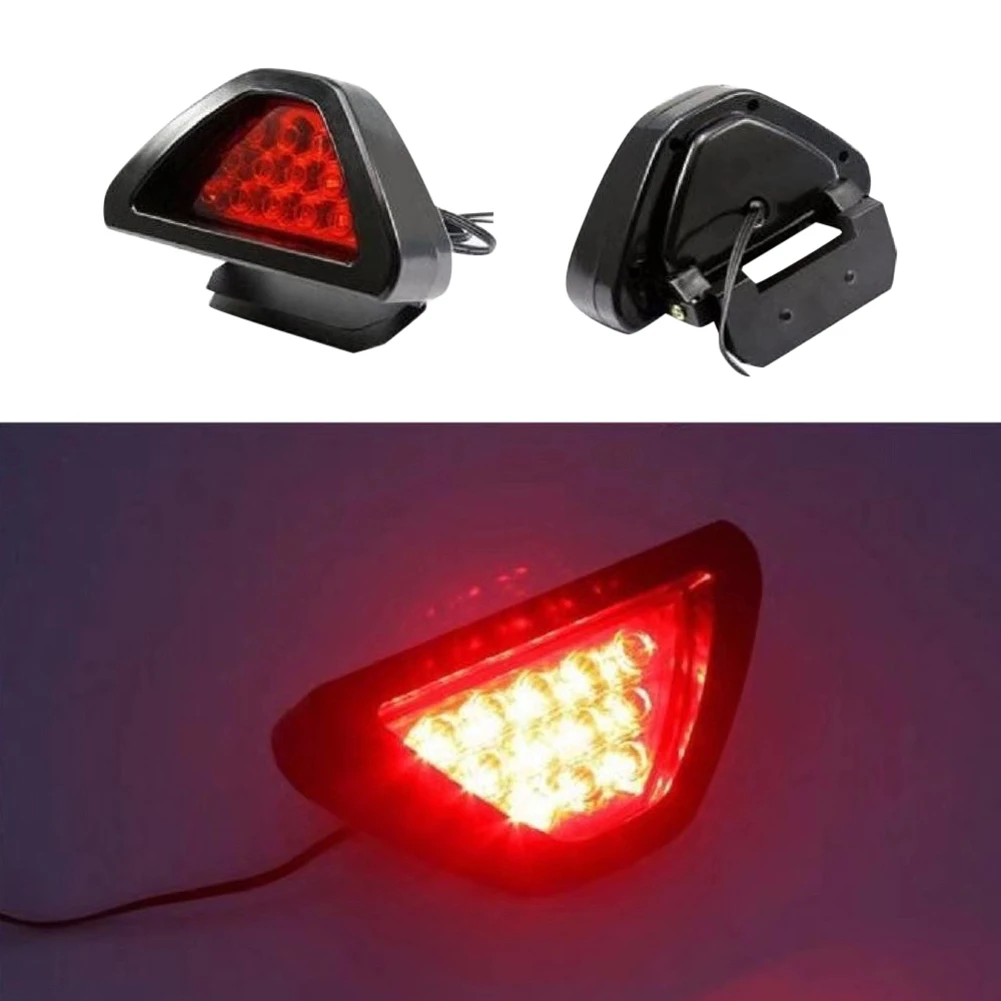 Universal Brake Signal Lamp Triangle Sporty 12LED Rear Fog Light Tail ...