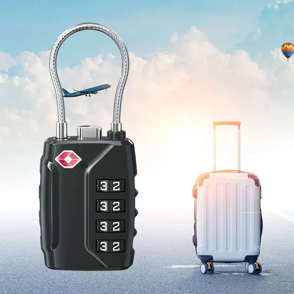TSA 3 Digit Password Lock Steel Wire Security Lock Suitcase Luggage ...