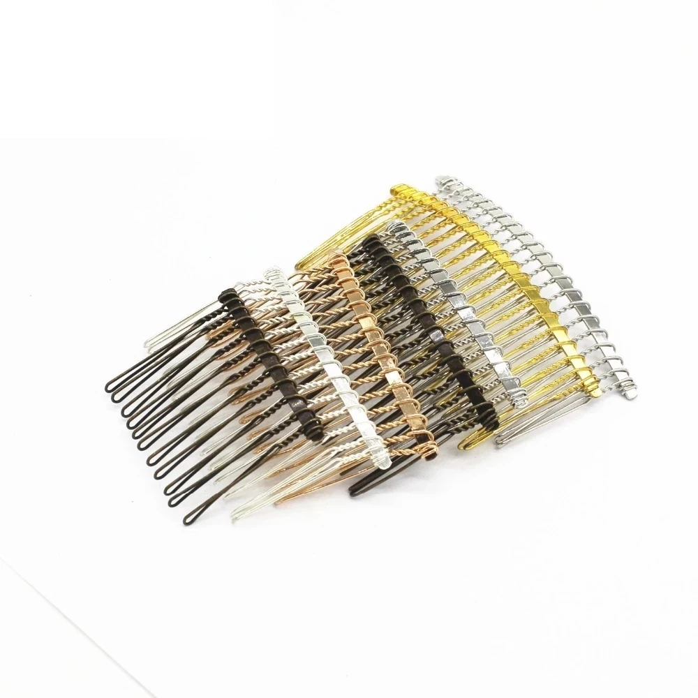 100-PCS-12-Teeth-Hair-Combs-Blank-Settings-Metal-Hair-Combs-Base-For ...