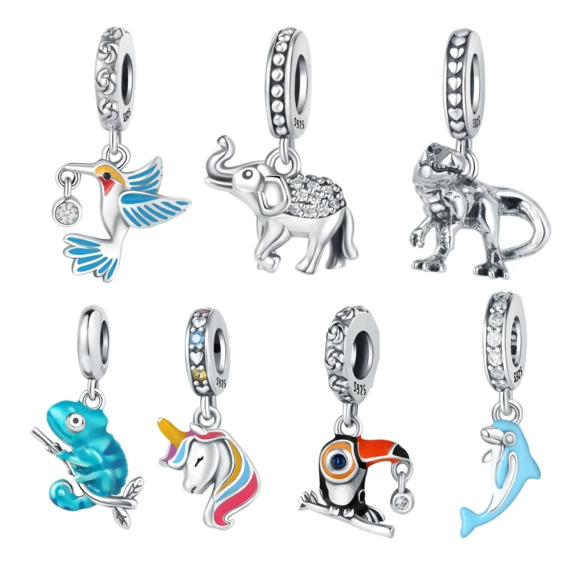 Sterling-Silver-925-Original-Pandora-Charms-Animal-Dinosaur-Elephants ...