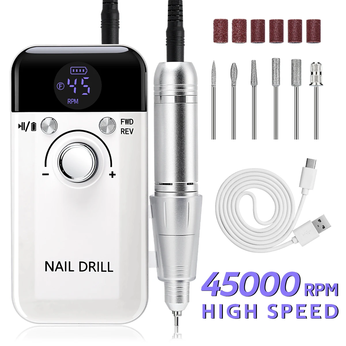 Portable-Nail-Drill-Professional-Nail-Drill-Machine-45000-RPM ...