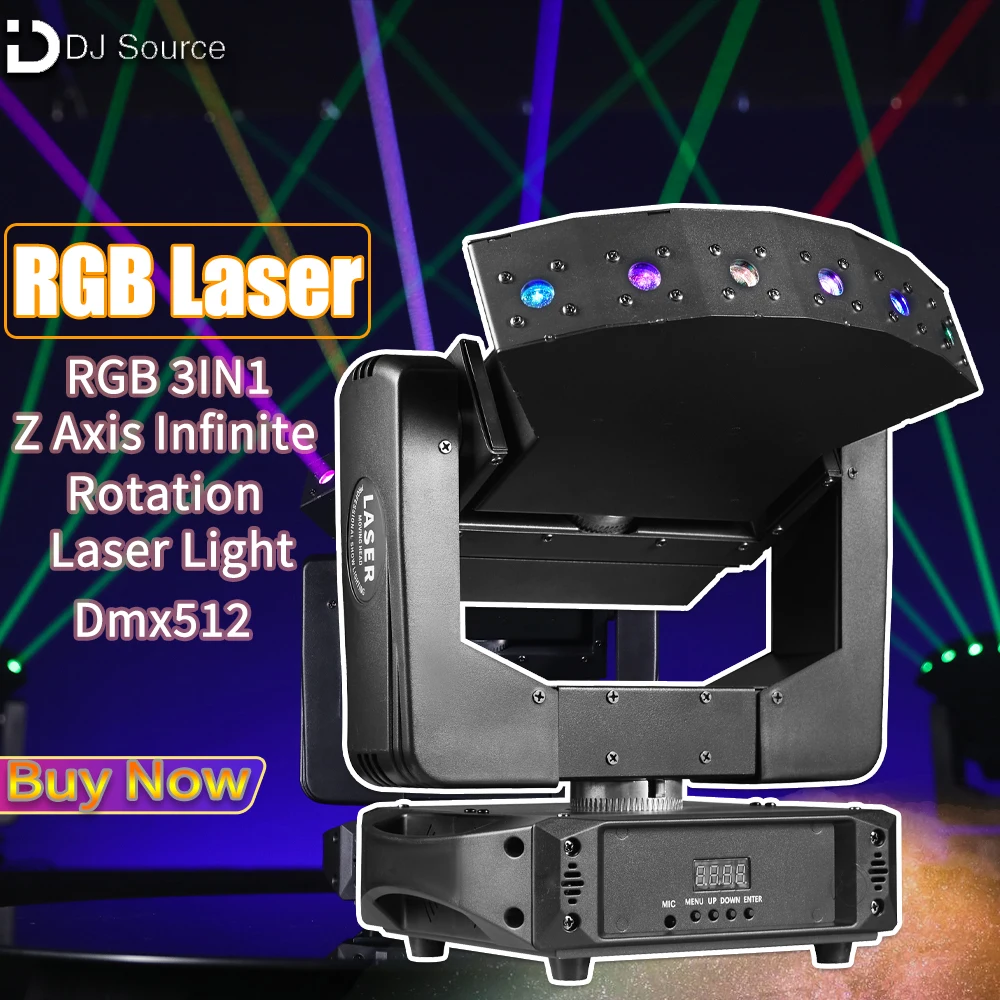 New 6 Eyes RGB 3IN1 Laser Moving Head Light Infinite Rotation Fan Stage ...
