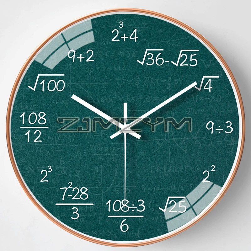 Math-Wall-Clock-12-Inch-Math-Teaching-Style-Clock-Battery-Operated ...
