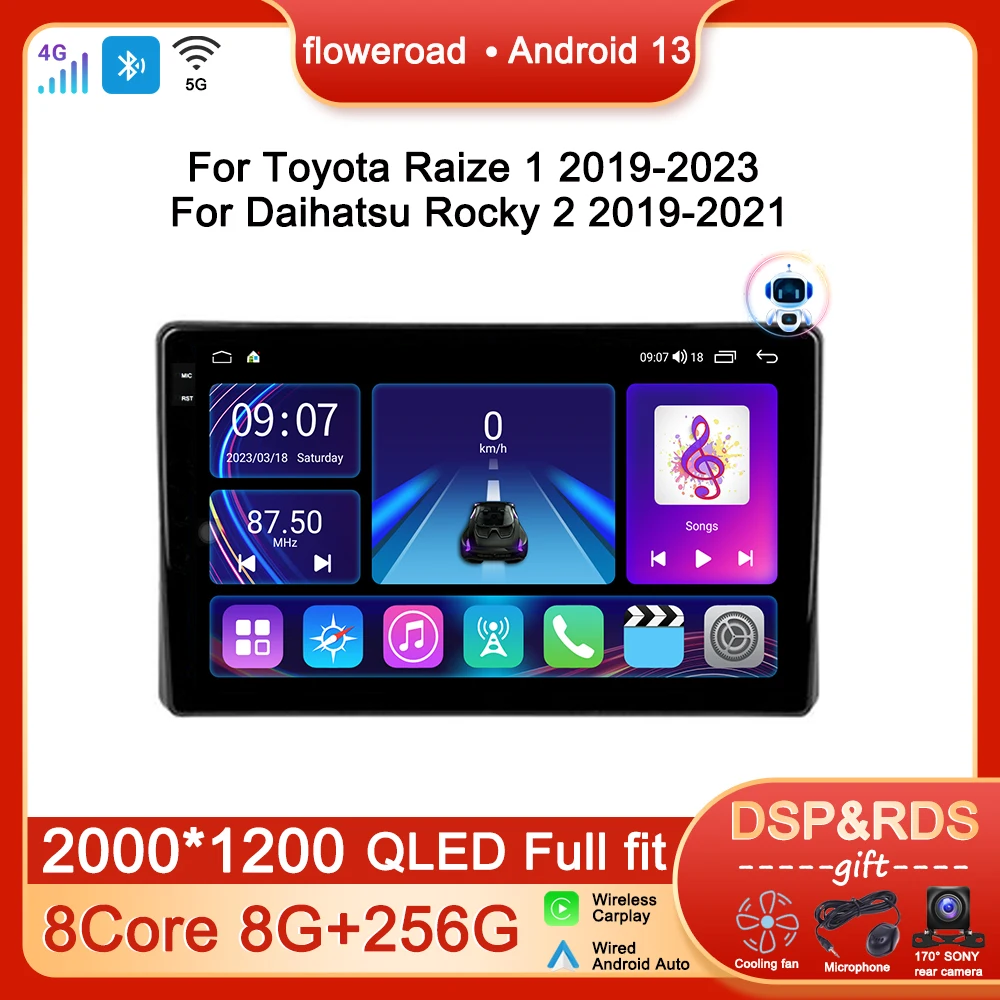 Android-13-Car-Radio-Multimedia-Player-For-Toyota-Raize-1-2019-2020 ...