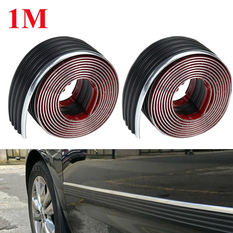 1-2Pcs-1M-Exterior-Car-Auto-Door-Side-Adhesive-Strip-Trim-Tape-Molding ...