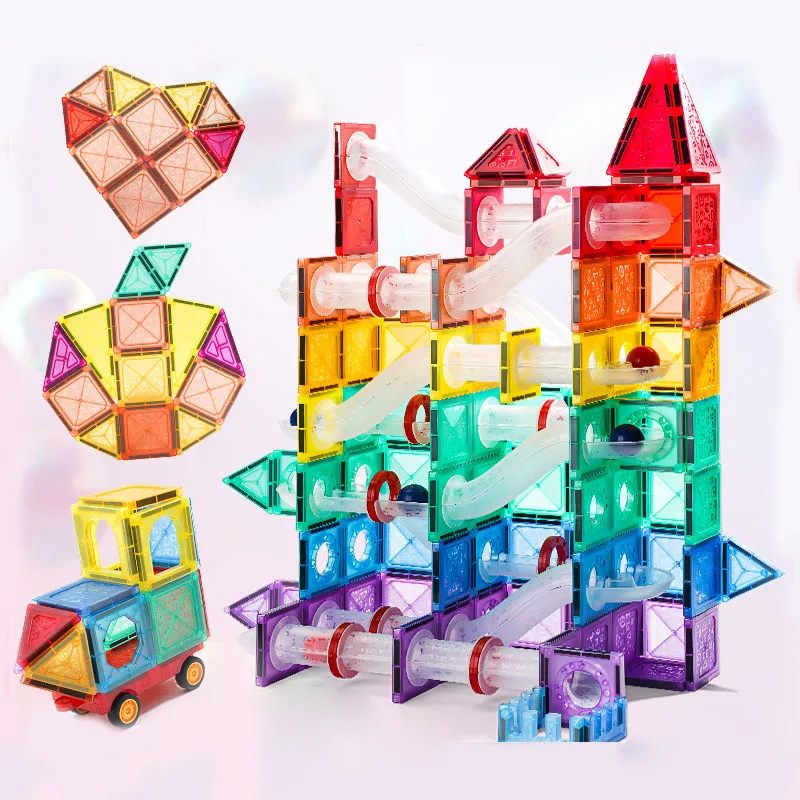 Blocos-de-constru-o-de-folha-magn-tica-para-crian-as-Pipe-Race-Run-Ball ...