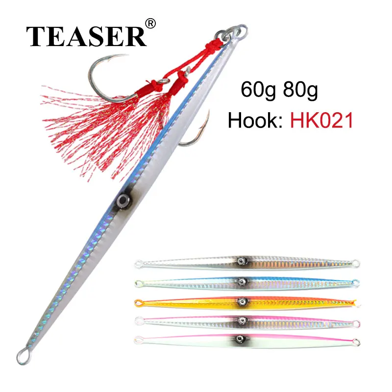 TEASER-60g-80g-Fast-Fall-Needle-Sinking-Sea-bream-Pencil-Baits-Artificial-Spoon-Metal-Deepsea ...