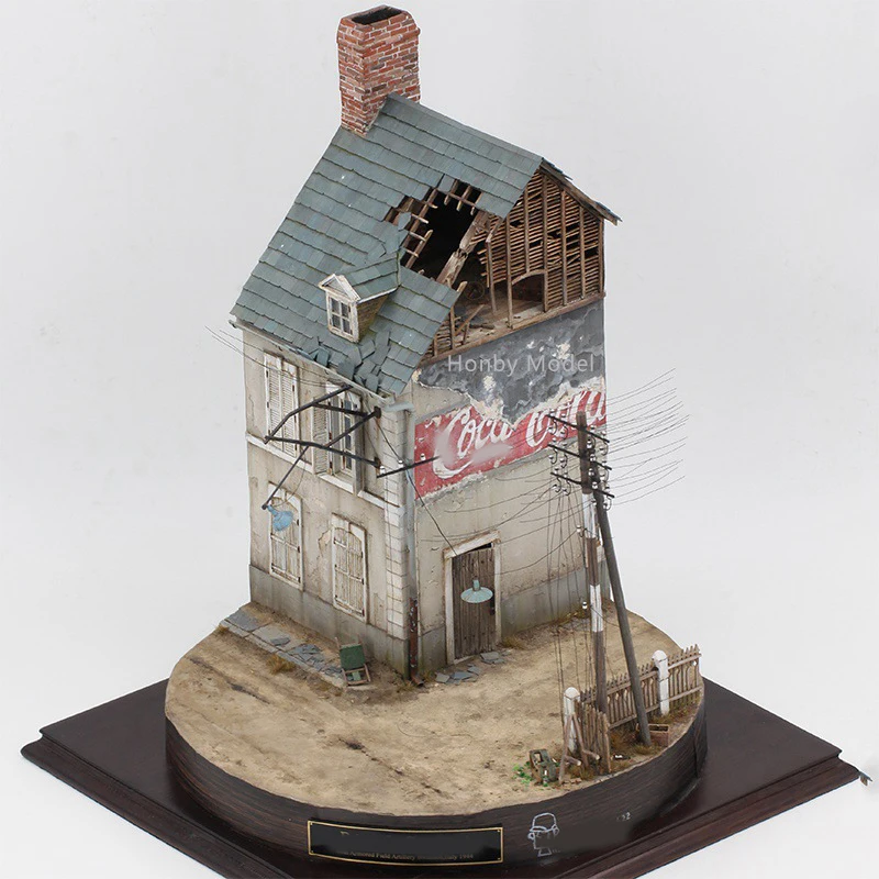 Unpainted 1/35 Building Model Kits Ruins House Handmade Miniature ...