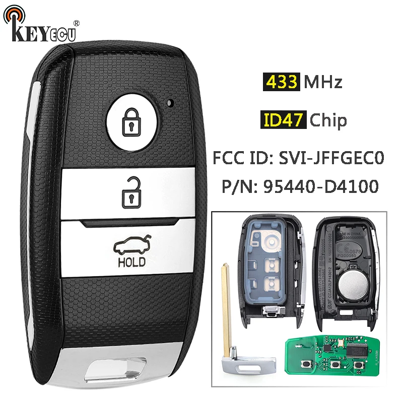 KEYECU 433MHz ID46 Chip P/N: 95440-D4100 FCC ID: SVI-JFFGEC0 Keyless ...
