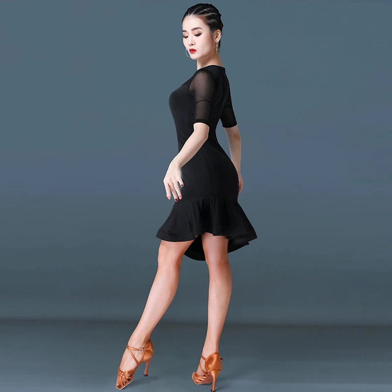 Women-s-Dress-Line-Dance-Costume-Prom-Dresses-Short-Sleeves-New-Latin ...