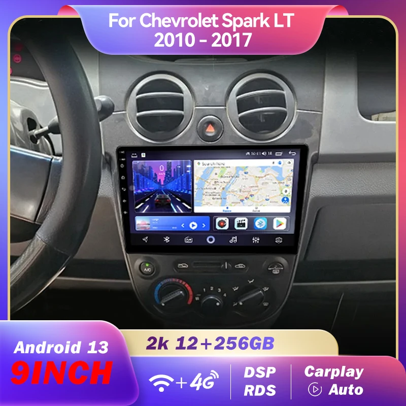 Voor Chevrolet Spark LT 2010-2017 Android 12 Autoradio Multimedia Video ...