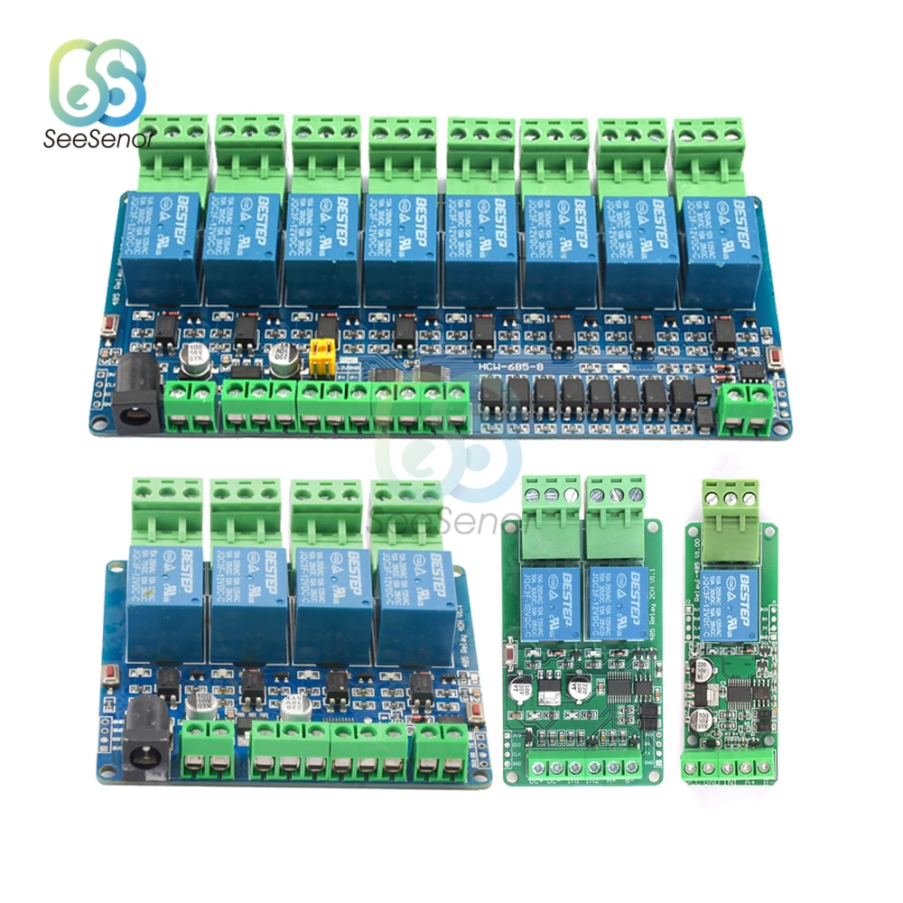 Modbus-rtu 1/2/4/8 Channel Optocoupler Isolation 12v Relay Module ...
