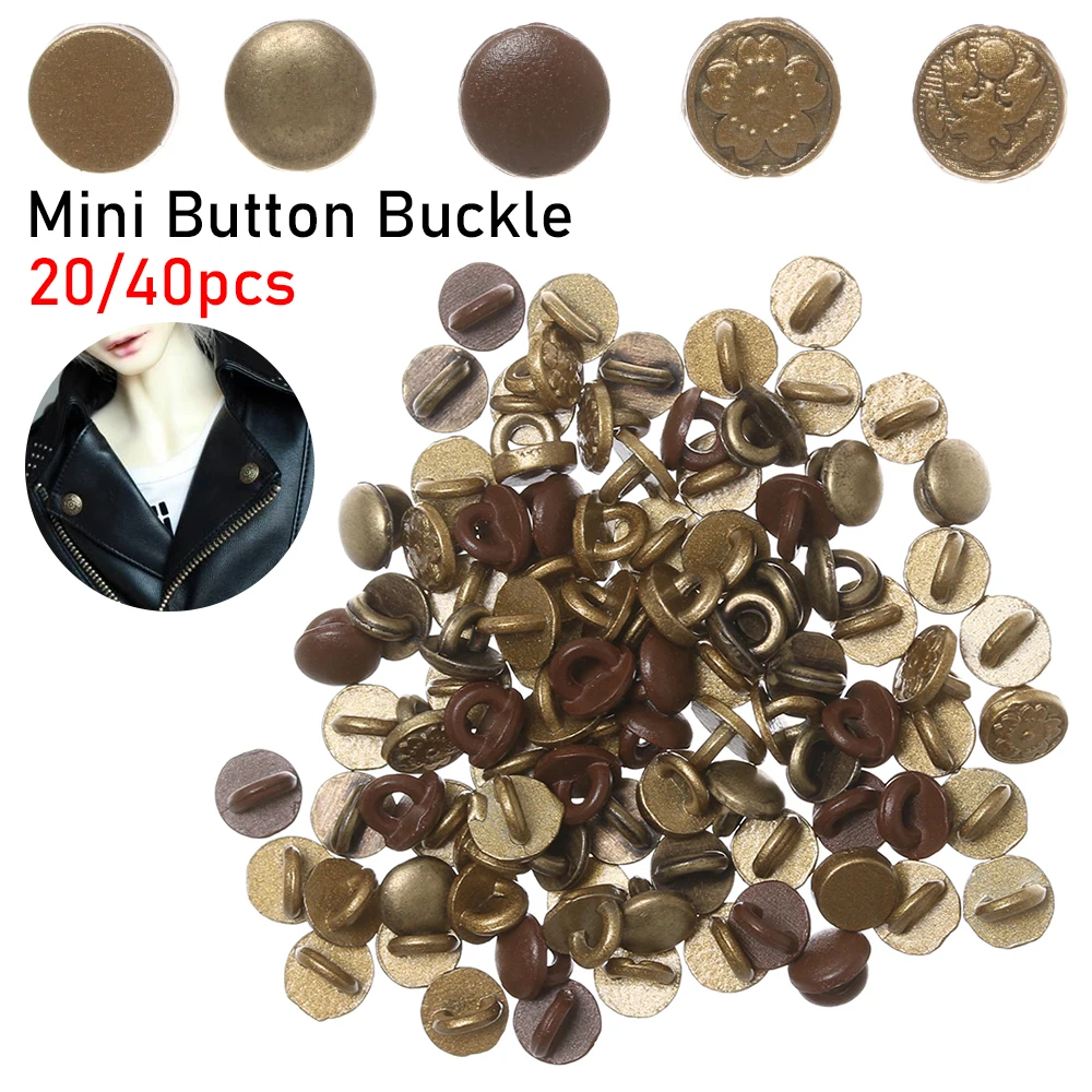 20/40Pcs Mini Metal Buttons 4mm Printed Pattern Decoration Buckles ...