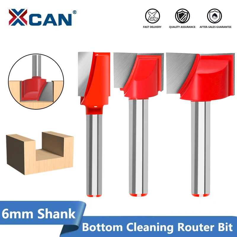 XCAN 1pc 28mm Wood Trimmer Bottom Cleaning Engraving Bits 6mm Shank CNC ...
