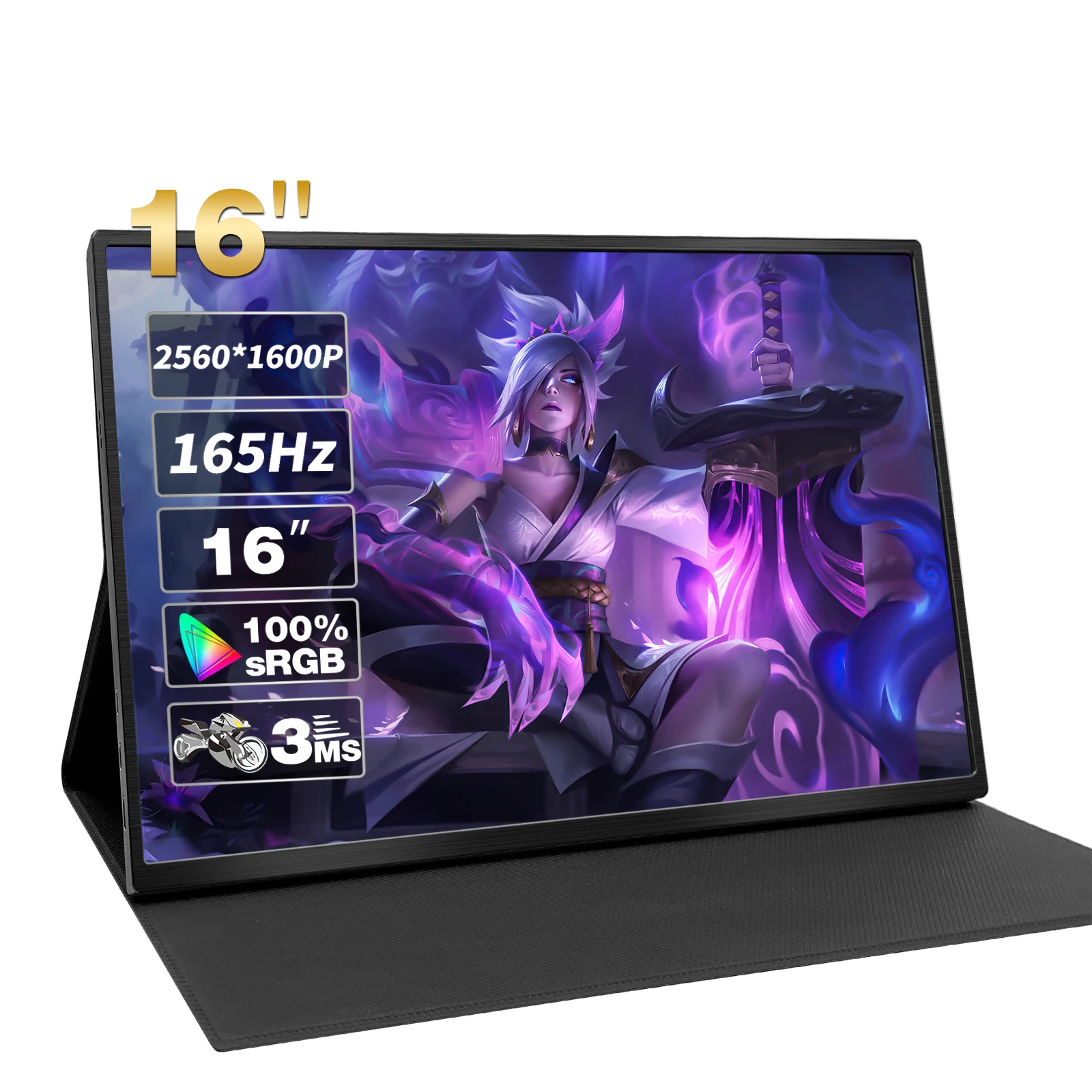 16 inch 165Hz 2.5K Portable Monitor 2560x1600 100%SRGB Gaming Extended ...