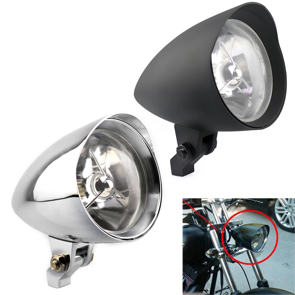 Motorcycle-Front-Headlight-4-5inches-H4-Halogen-Visor-Head-Light-Lamp ...