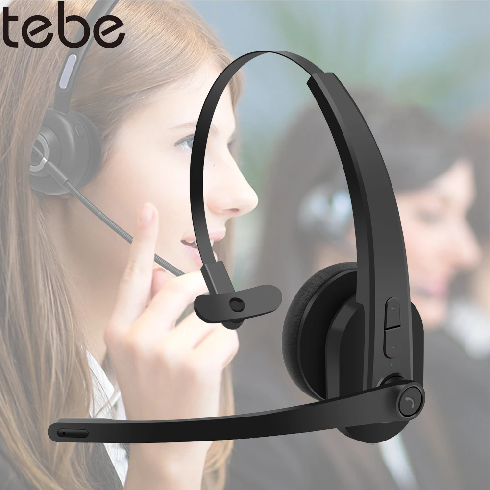 Tebe-Bluetooth-5-0-Office-Headphones-Noice-Reduction-Wireless-Mono ...